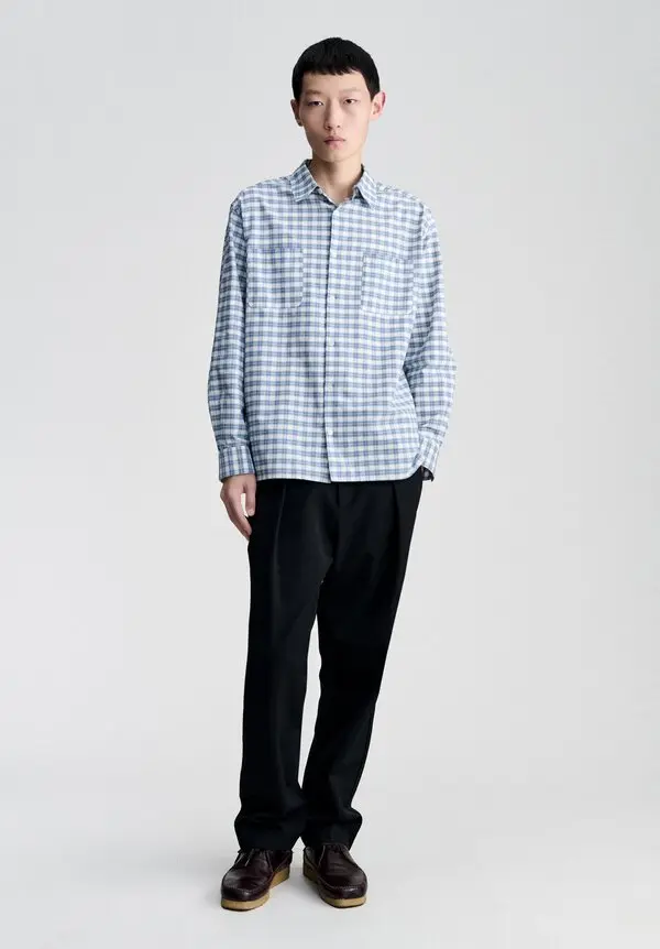 A.p.c. Malcom Shirt Shirt With Blue Checks In Organic Cotton
