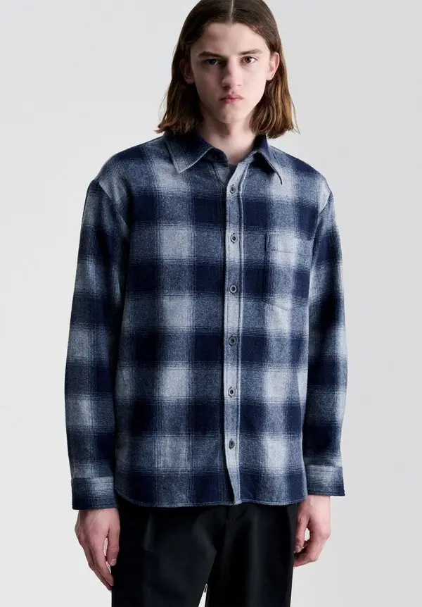 A.p.c. Malaury Overshirt Light Gray Checked Overshirt