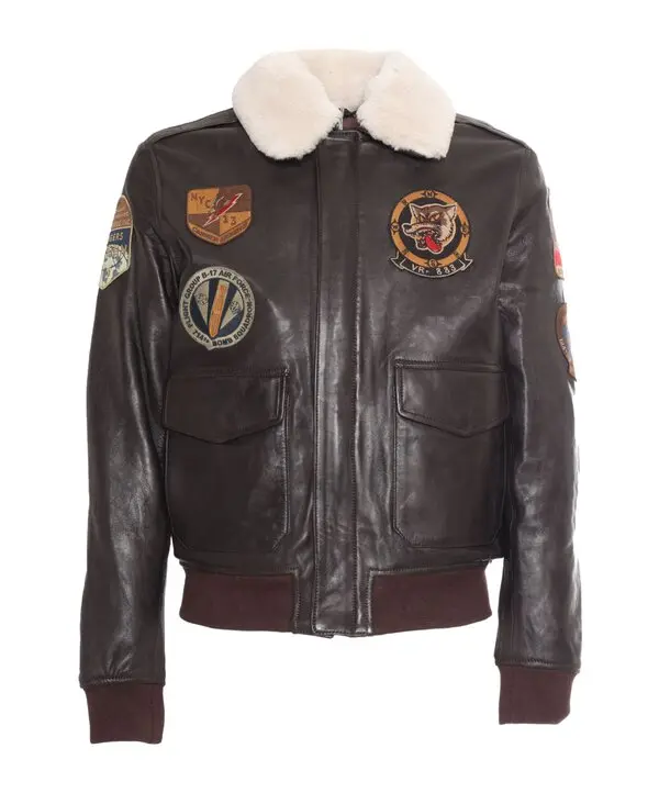 SCHOTT Patch-detailed Leather Bomber Jacket