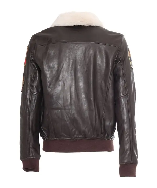 SCHOTT Patch-detailed Leather Bomber Jacket