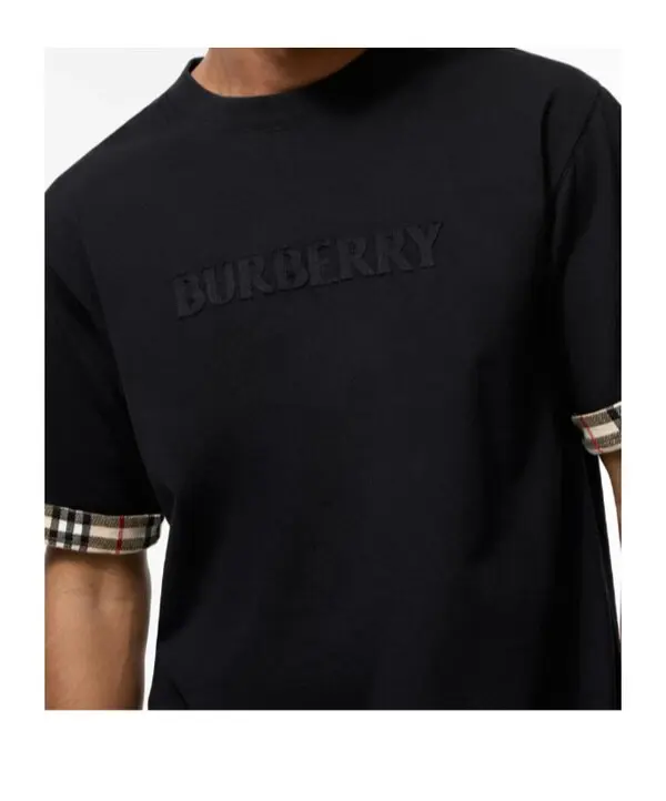 Burberry Check Trim Cotton T-shirt