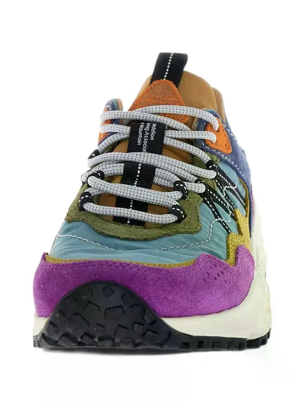FLOWER MOUNTAIN Suede-panelled Multicolour Sneakers - Blue