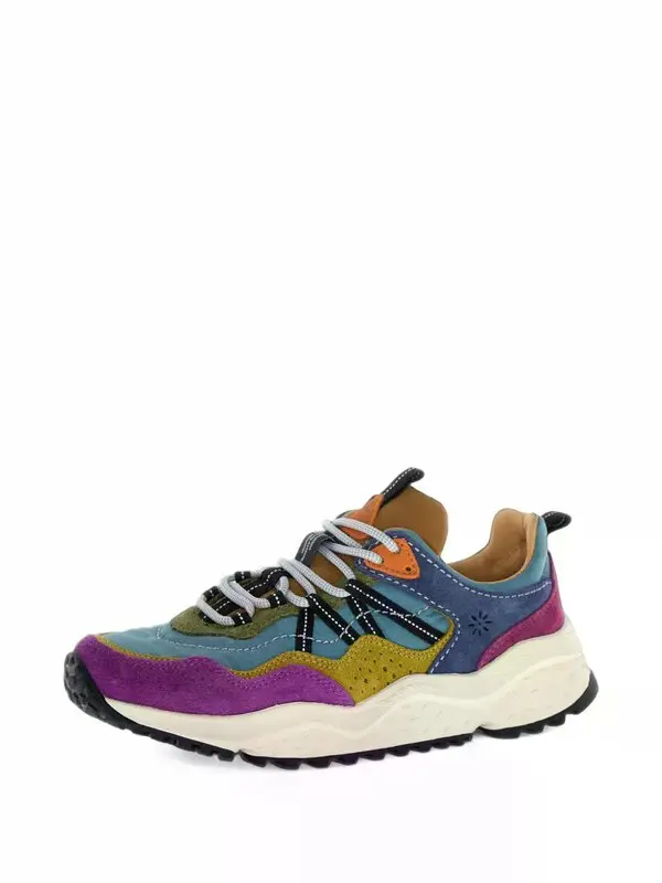 FLOWER MOUNTAIN Suede-panelled Multicolour Sneakers - Blue