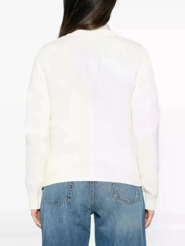 Sporty & Rich Graphic-print Ribbed-trim Sweater