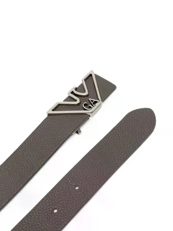 Emporio Armani Logo-plaque Pebbled-effect Belt