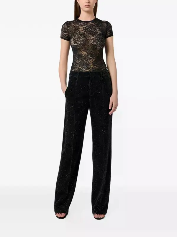 Philipp Plein Straight Fit Trousers Glitter