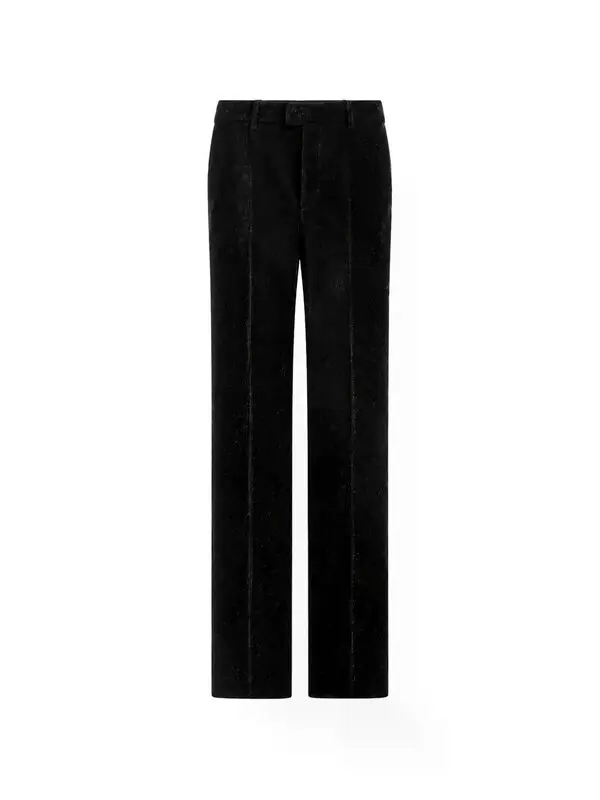 Philipp Plein Straight Fit Trousers Glitter - Black