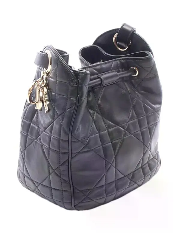 Dior 2000-2026 Small Lambskin Cannage D Motion Bag Bucket Bag