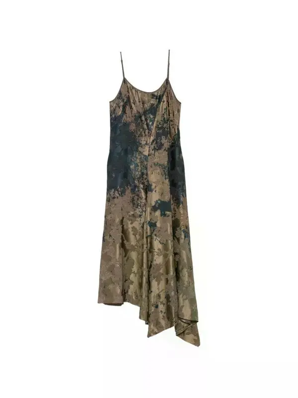UMA WANG Asymmetric Jacquard-knit Midi Dress