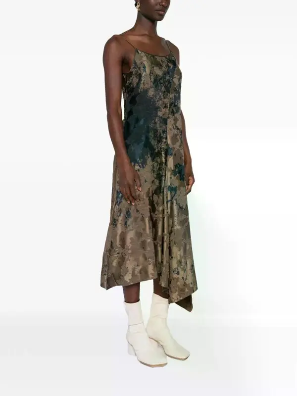 UMA WANG Asymmetric Jacquard-knit Midi Dress