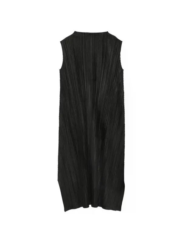Issey Miyake Pleated Sleeveless Dress - Black