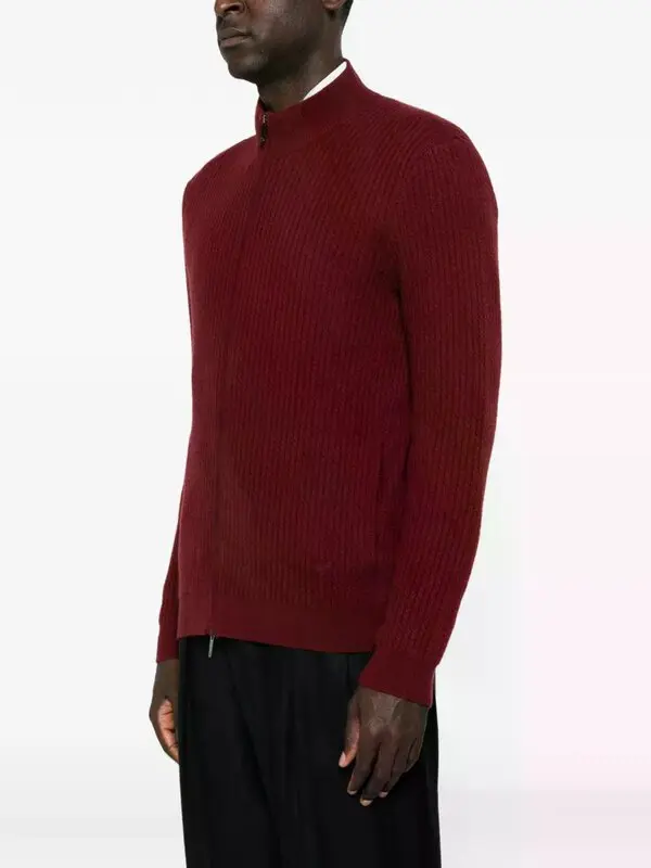 Emporio Armani Ribbed-knit Zip-up Cardigan