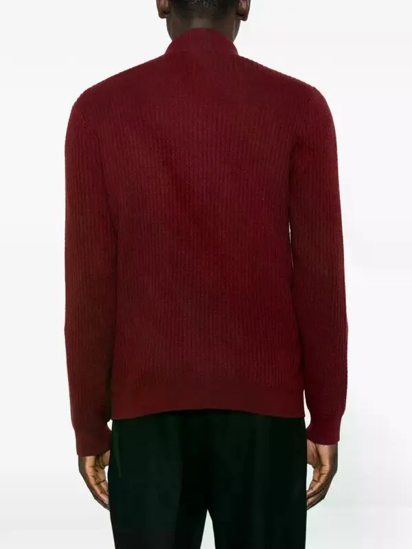 Emporio Armani Ribbed-knit Zip-up Cardigan