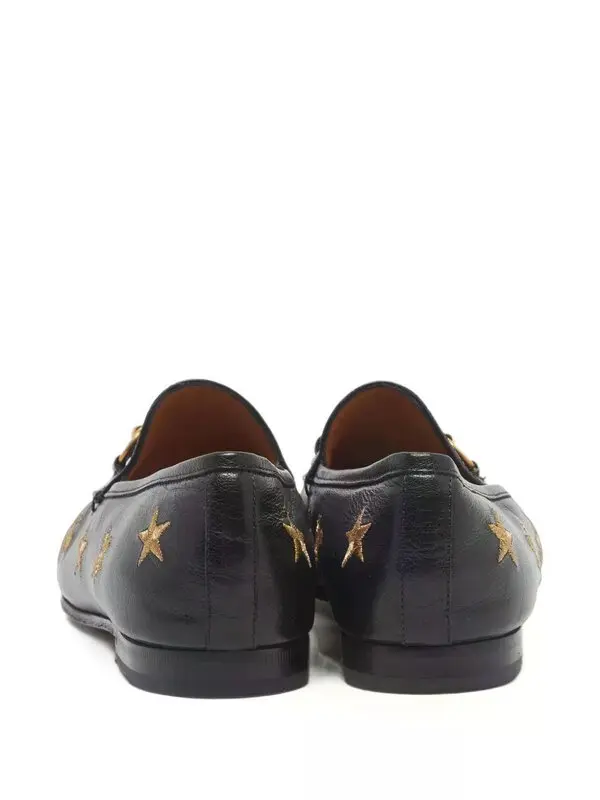 Gucci Jordaan Leather Bee Star Horsebit Loafers