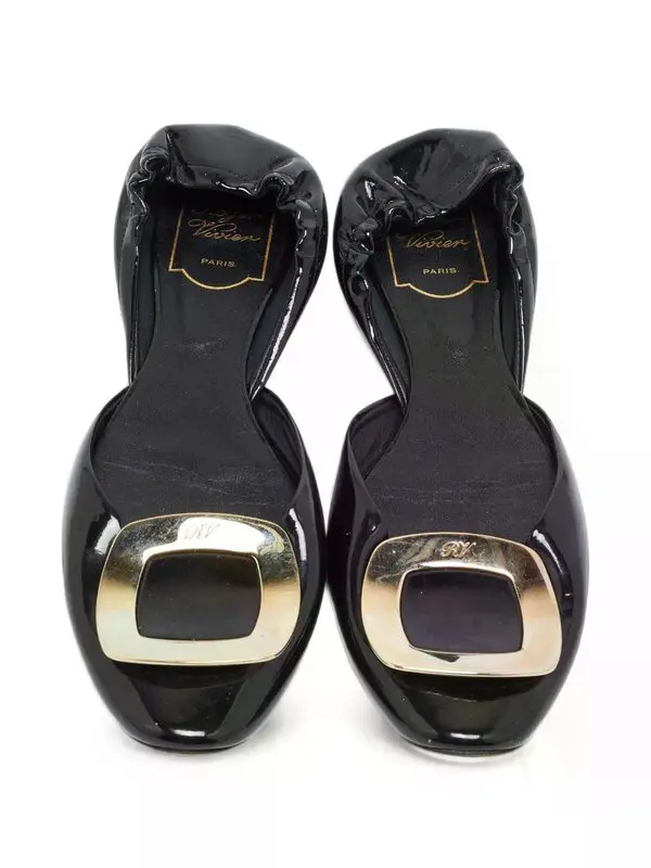 ROGER VIVIER Patent Leather Ballet Flats - Black