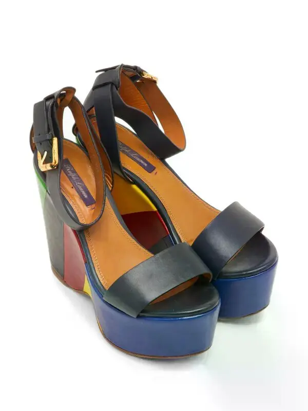 Ralph Lauren Arianna Colorblock Wedge Sandals