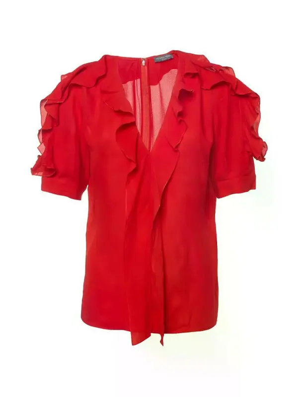 Alexander McQueen Ruffled Crepe Blouse