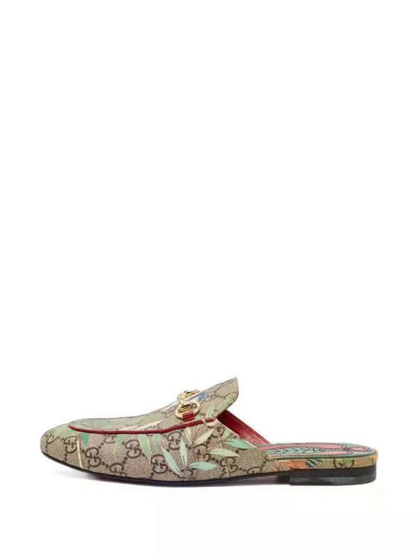 Gucci Princetown Flora Horsebit Flat Mules - Neutrals