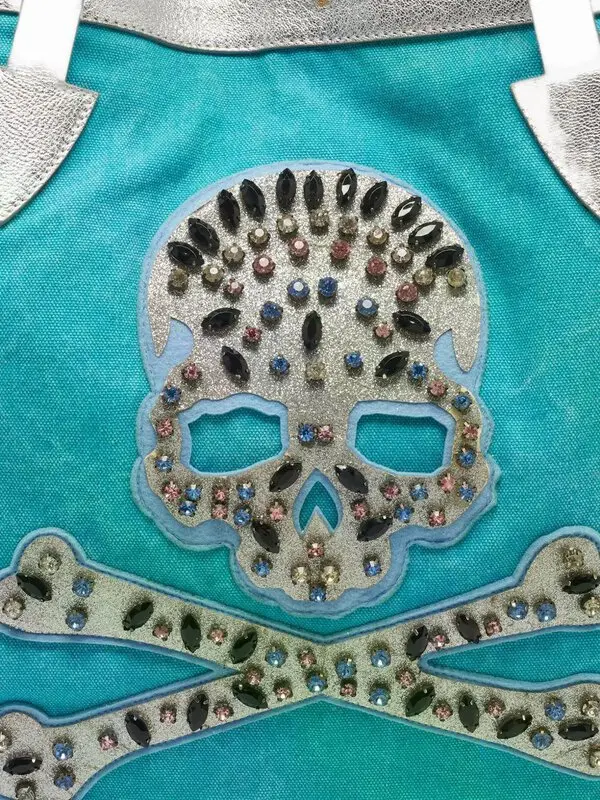 Philipp Plein Skull-patch Crystal-embellished Tote Bag