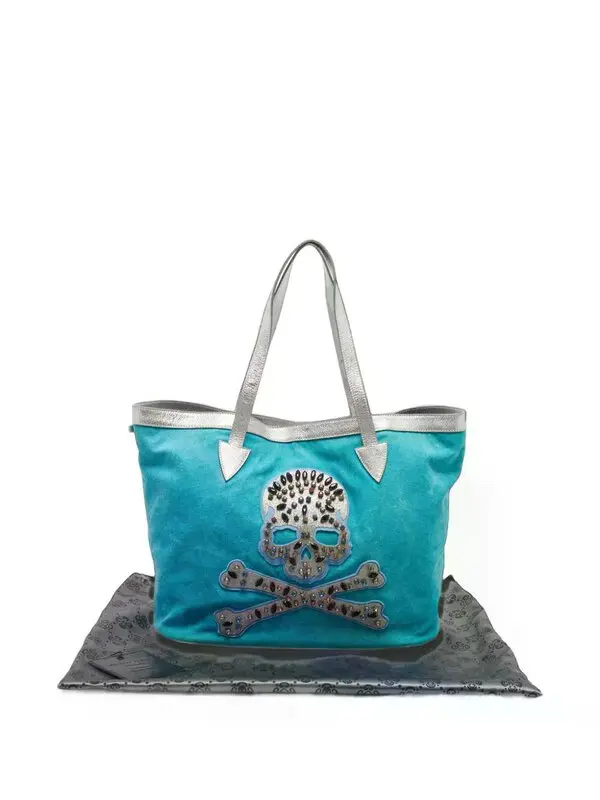 Philipp Plein Skull-patch Crystal-embellished Tote Bag