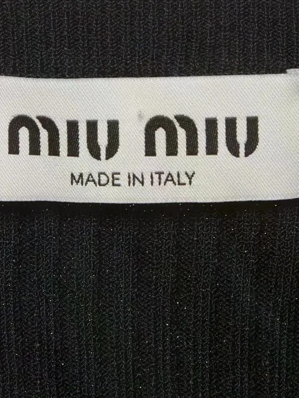 Miu Miu Rib-knit Logo-appliqué Cardigan