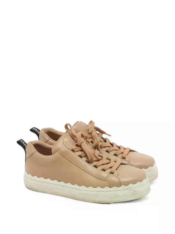 Chloé Lauren Leather Low-top Sneakers - Neutrals