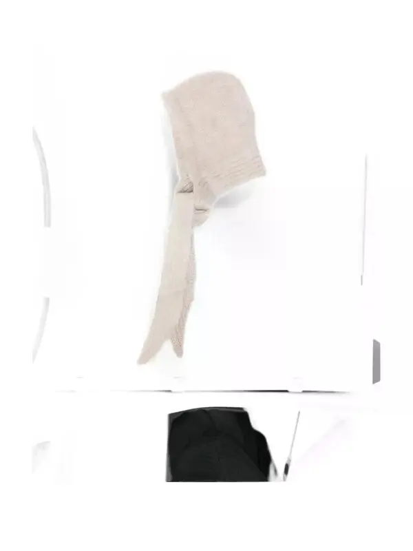 Sú Knitted Tie-fastening Hood Balaclava - Neutrals