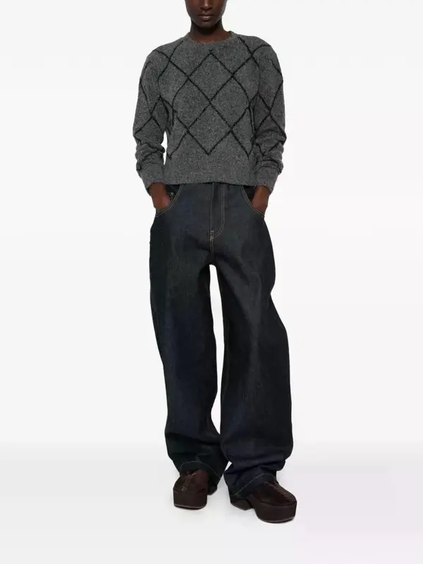 PENNYBLACK Argyle Sequin-embellished Sweater
