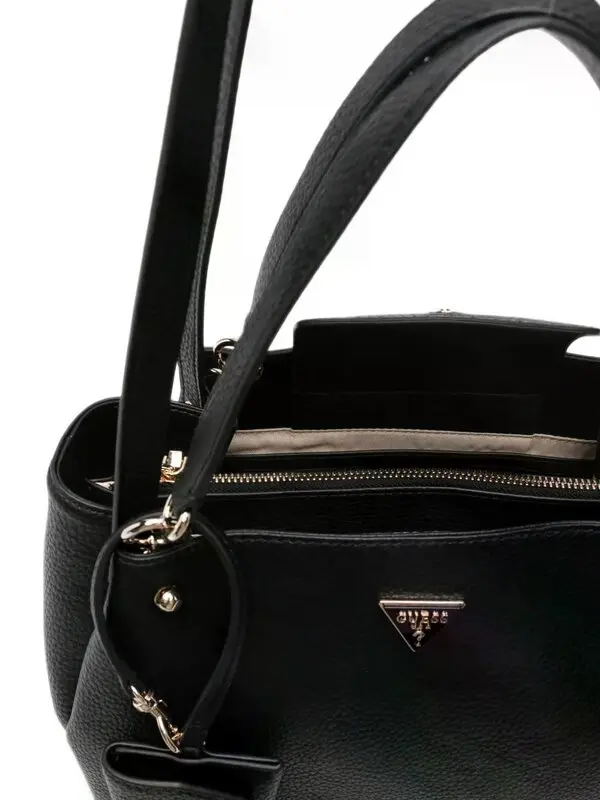 Guess Logo-plaque Pebbled Tote Bag