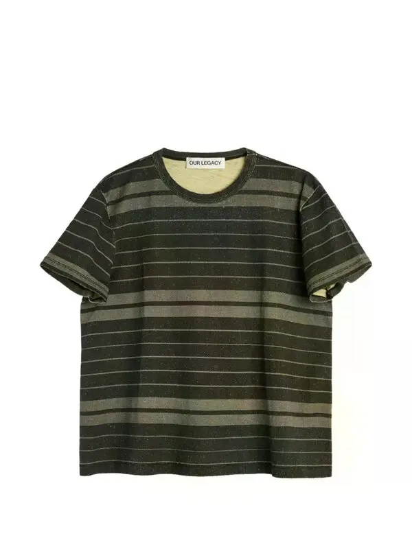 Our Legacy Classic T-shirt Ziggy Stripe Ease Jersey - Black