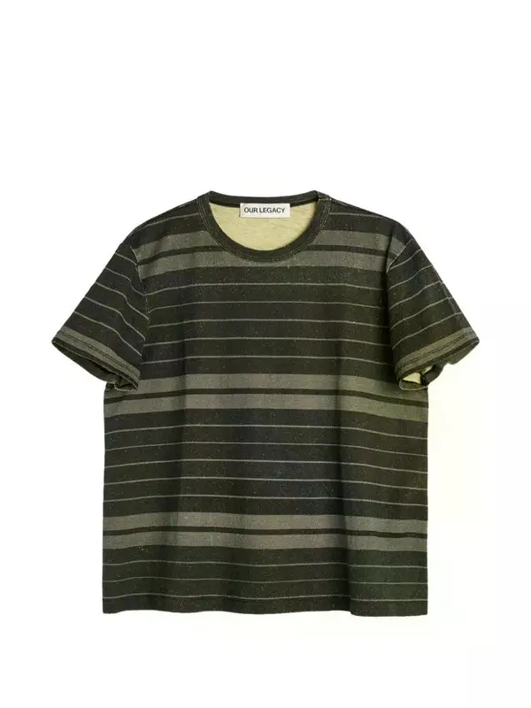 Our Legacy Classic T-shirt Ziggy Stripe Ease Jersey - Black