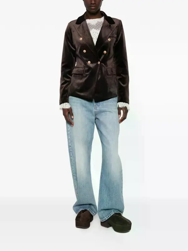PAPER LACE Double-breasted Velvet Jacket