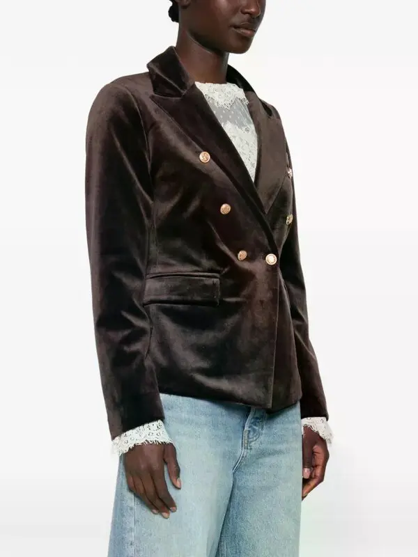 PAPER LACE Double-breasted Velvet Jacket