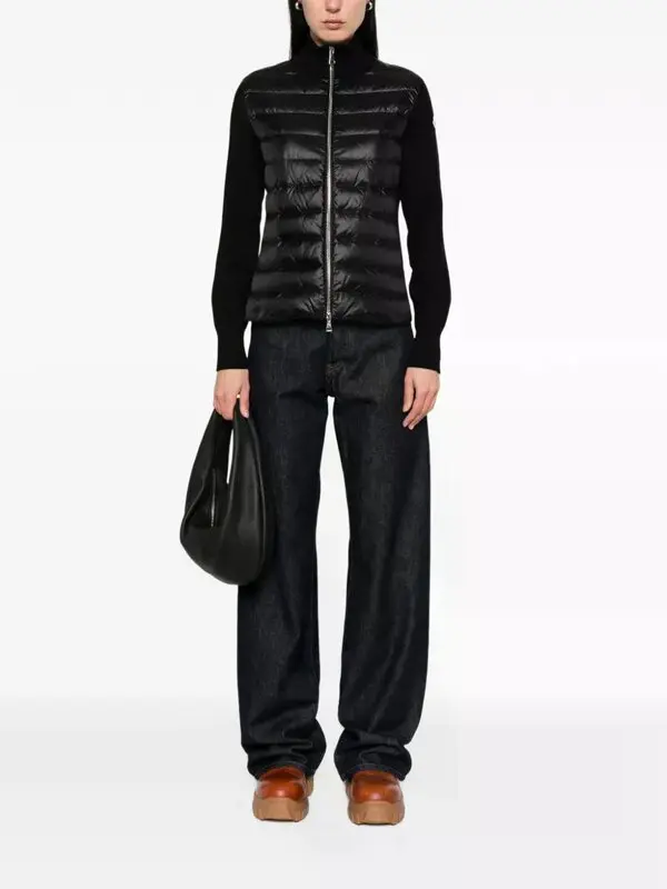 Moncler Quilted-panel Zip-up Puffer Jacket