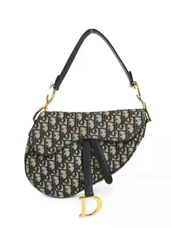Dior 2018 Trotter Oblique Saddle Shoulder Bag - Neutrals