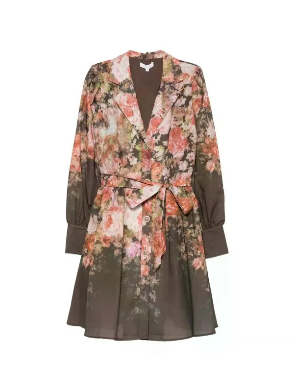 PAPER LACE Sara Floral-print Belted Mini Dress