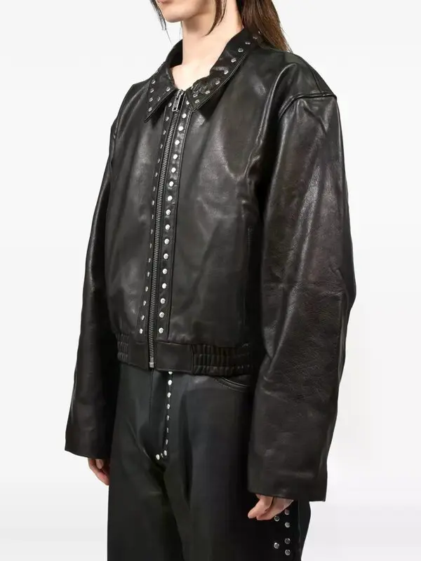 EARTHLING COLLECTIVE Davidson Studded Leather Jacket