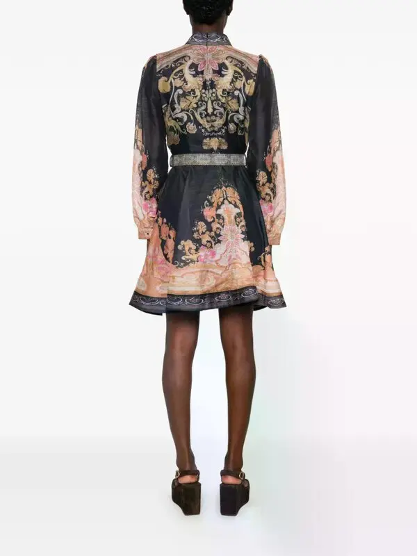 PAPER LACE Siria Print Belted Mini Dress