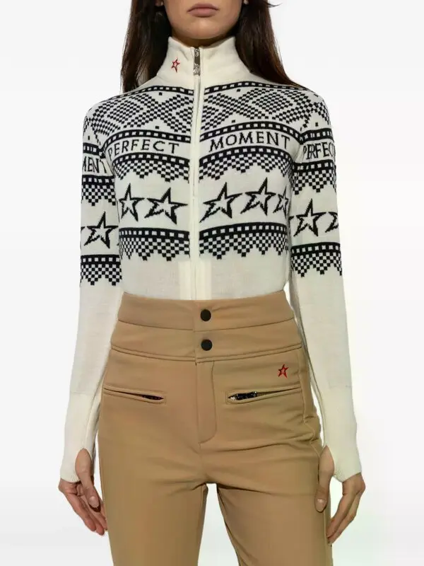 Perfect Moment Intarsia-knit Merino Wool Bodysuit
