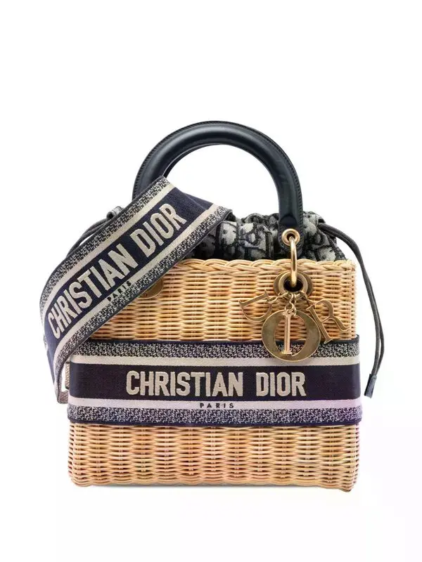 Dior 2021 Medium Wicker Oblique Lady Satchel
