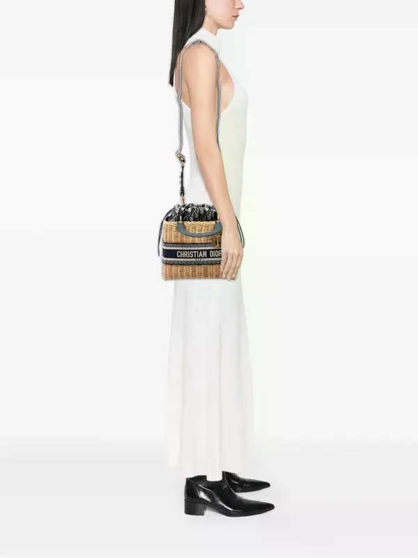 Dior 2021 Medium Wicker Oblique Lady Satchel