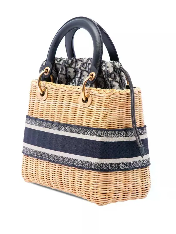 Dior 2021 Medium Wicker Oblique Lady Satchel