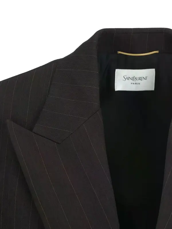 Saint Laurent Single-breasted Jacket In Chalk-stripe Wool Mélange