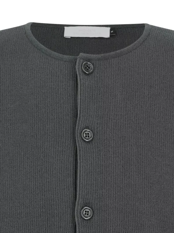 AMOMENTO Ribbed-knit Button-up Cardigan