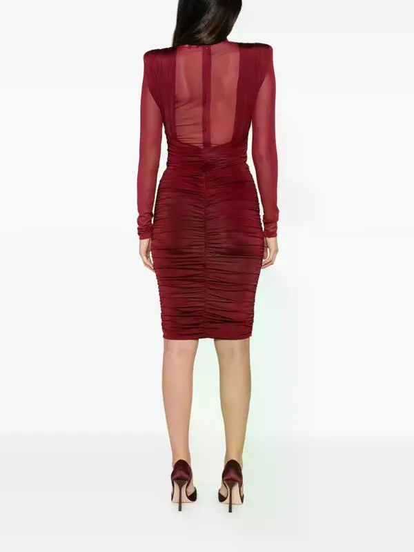 BABYLONE PARIS Belted Ruched Mini Dress