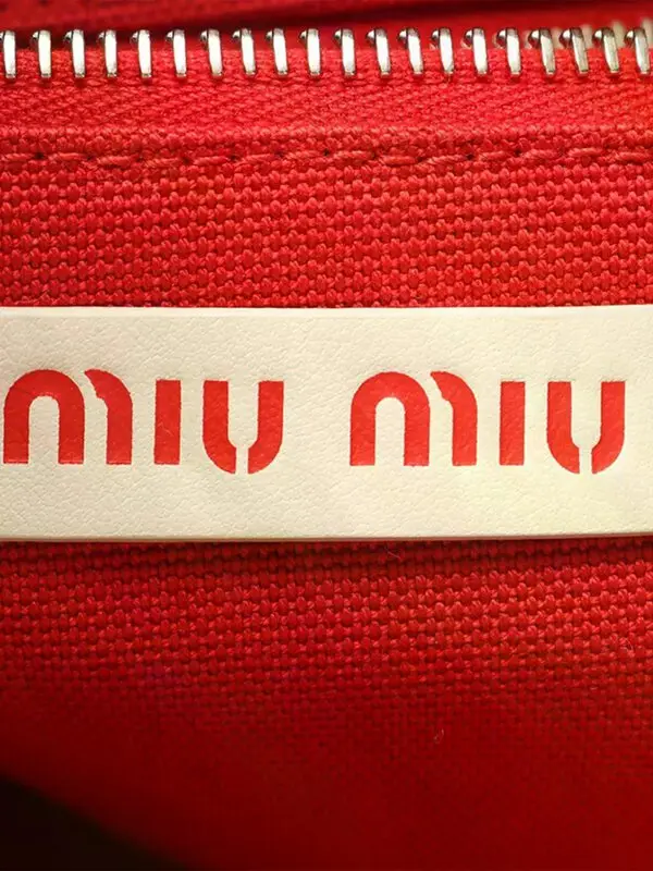 Miu Miu 2010-2026 Leather Bicolor Basket Weave Satchel