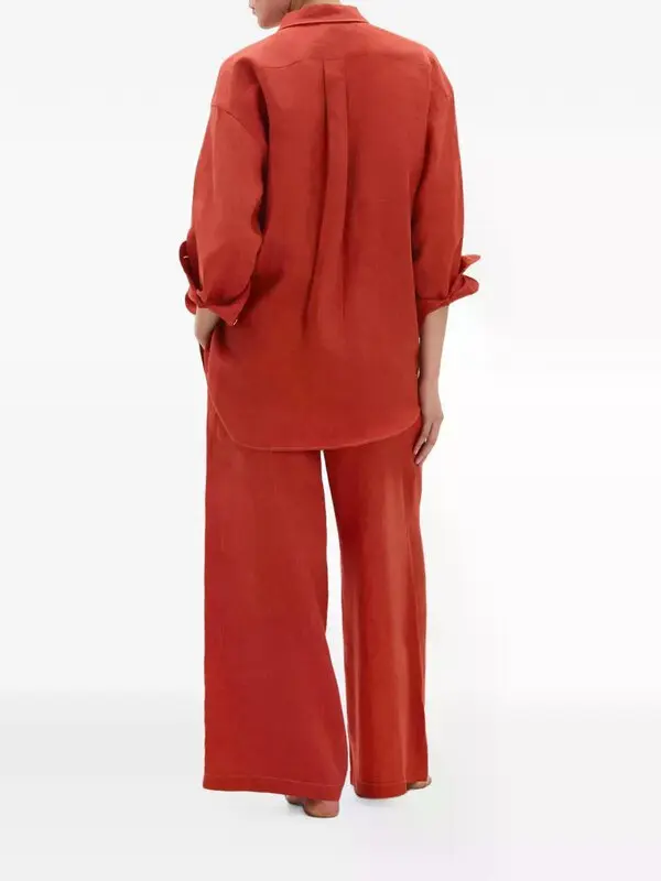 ERES Flashing Chest-pocket Button-up Shirt - Red