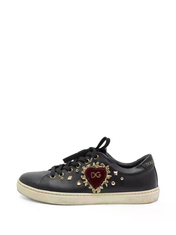 Dolce & Gabbana Dg Heart Studded Sneakers - Black