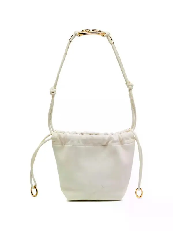 Valentino Garavani Vlogo Pouf Leather Mini Bucket Bag - Neutrals