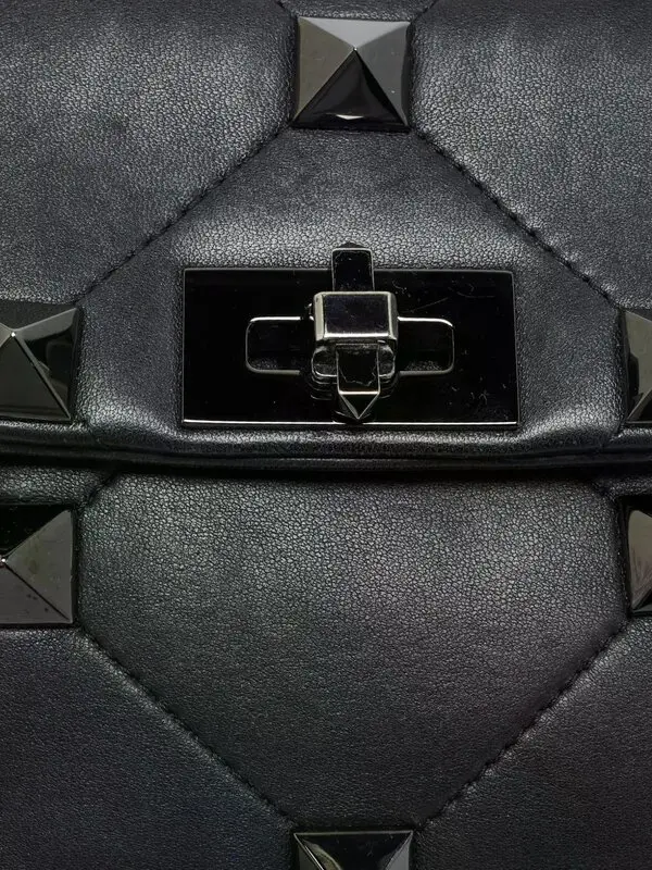 Valentino Garavani Medium Roman Stud Spike Studded Tote Bag - Black
